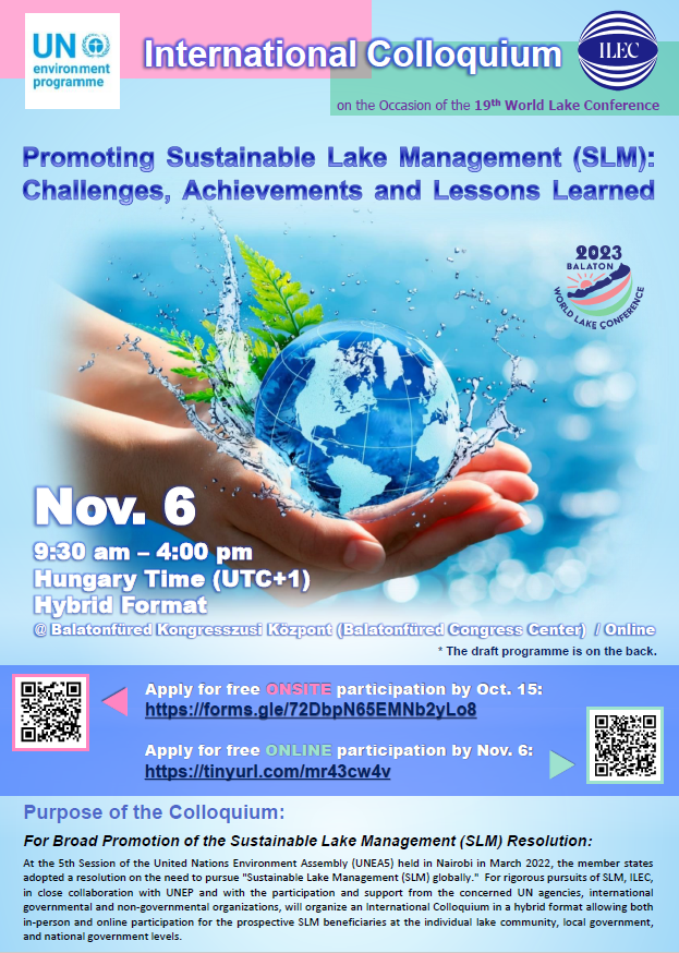 International Colloquium as a Side Event of WLC19! | International Lake ...